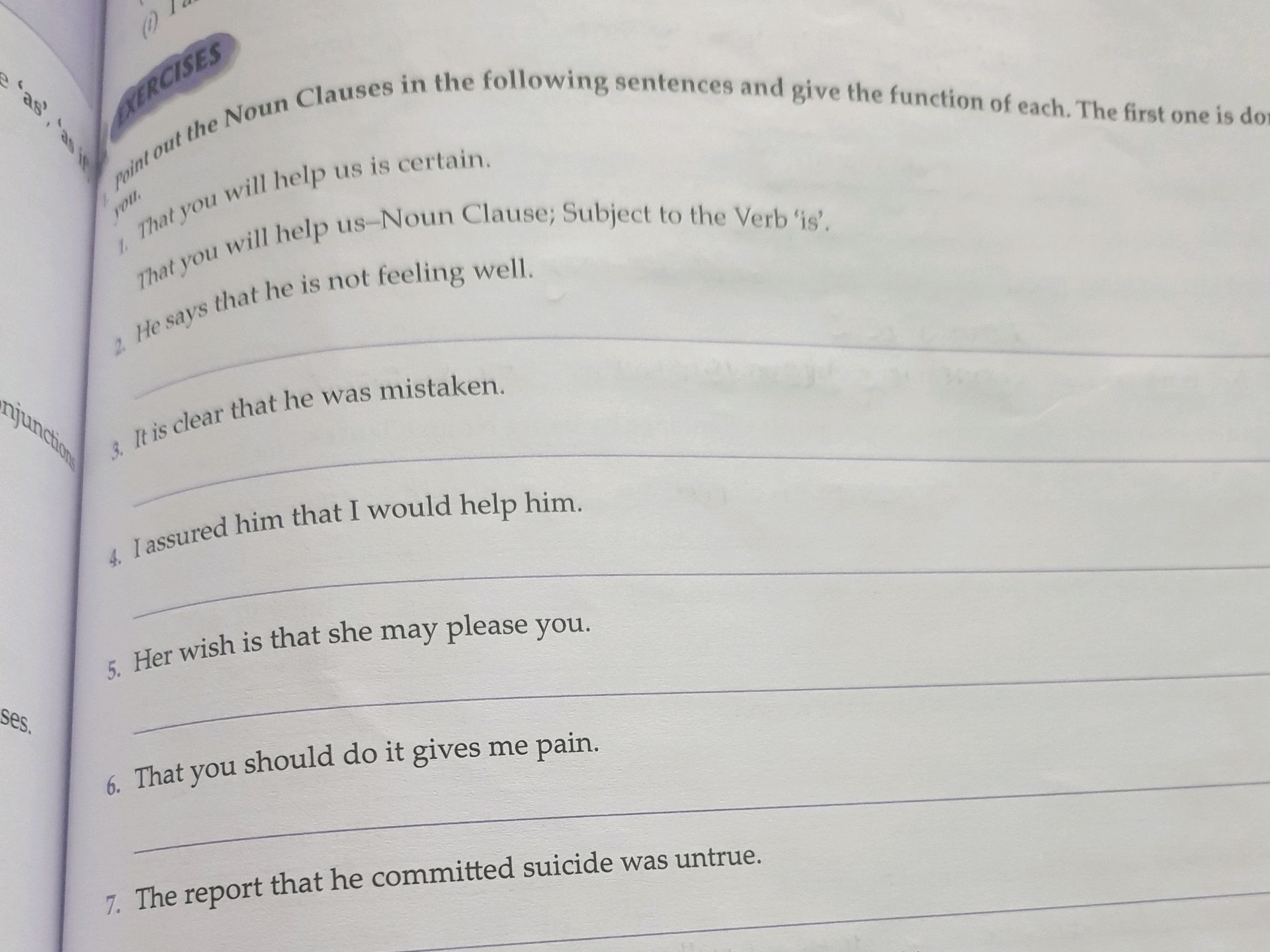 Point out the Noun Clauses in the following | StudyX