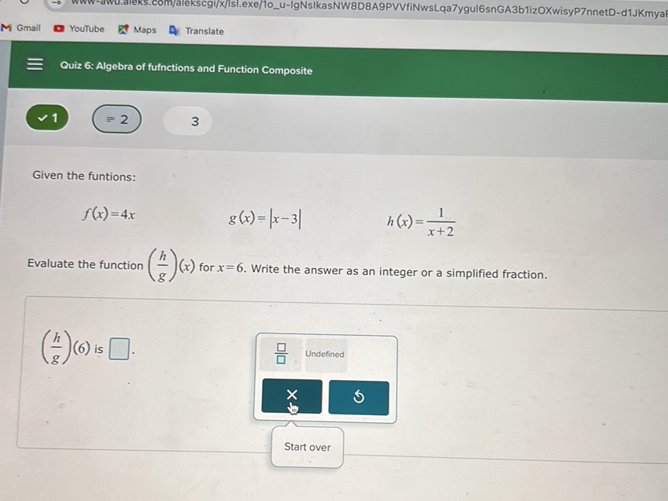 Given the funtions: $f(x) = 4x$ $g(x) = | StudyX