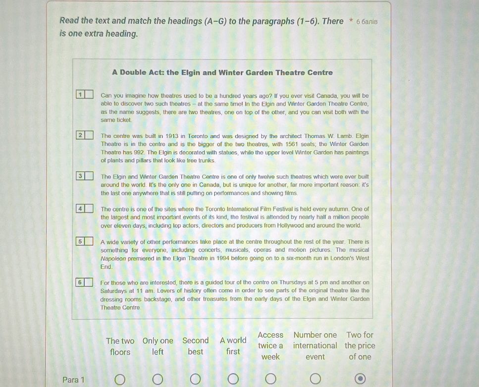 Read the text and match the headings (A-G) | StudyX