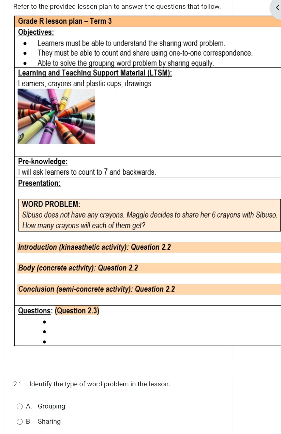 2. 1 Identify the type of word problem in | StudyX