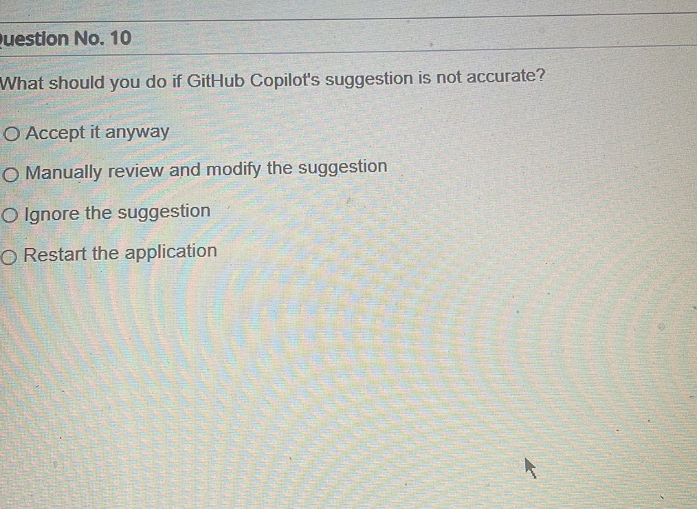 What should you do if GitHub Copilot's | StudyX