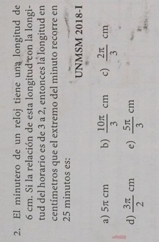 2. El minutero de un reloj tiene una | StudyX