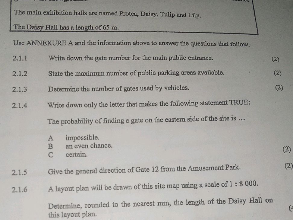 The main exhibition halls are named Protea, | StudyX