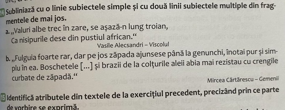 14 Subliniază cu o linie subiectele simple | StudyX
