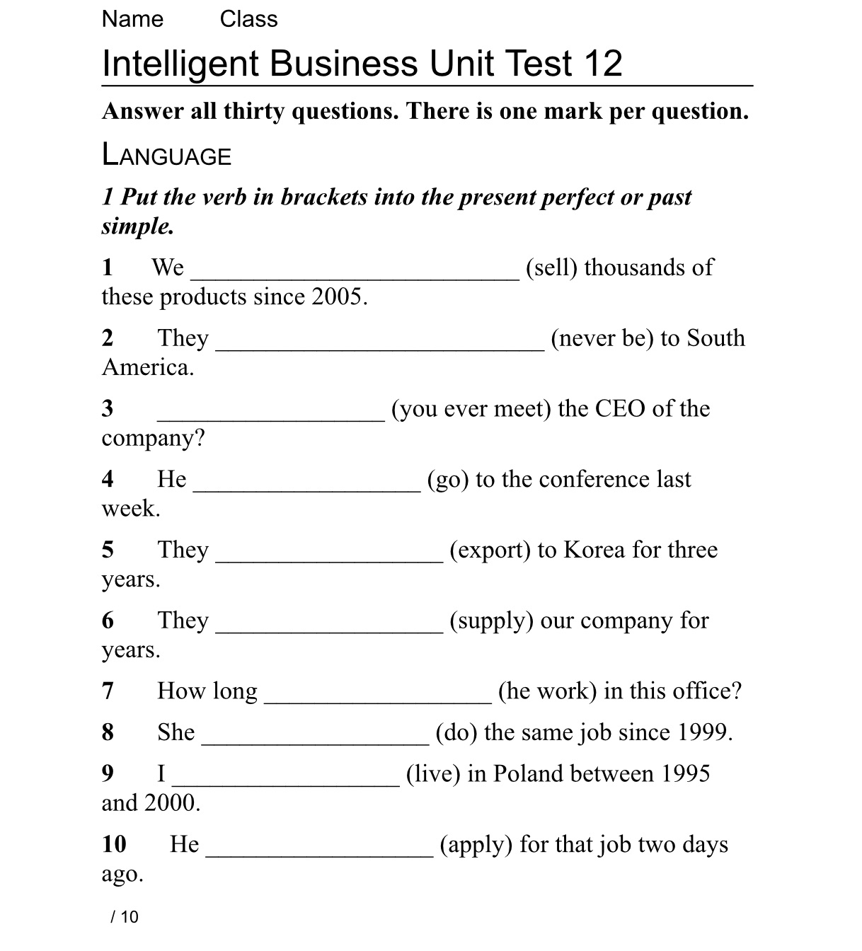 1 Put the verb in brackets into the present | StudyX