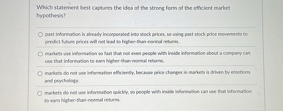 Which statement best captures the idea of | StudyX