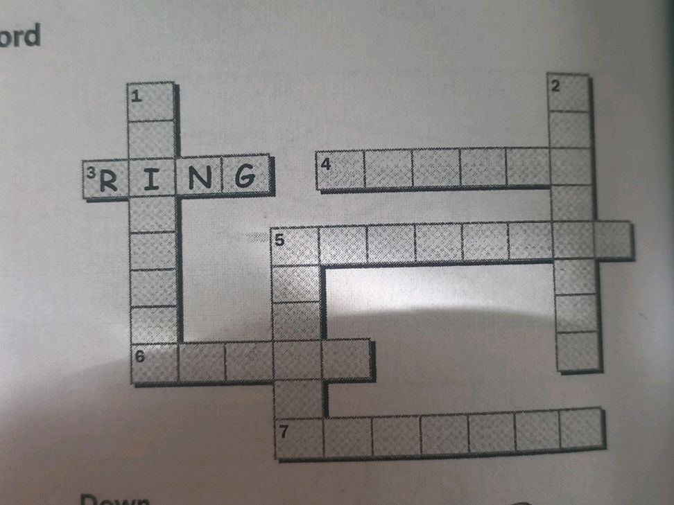 Crossword puzzle with numbered clues. The | StudyX