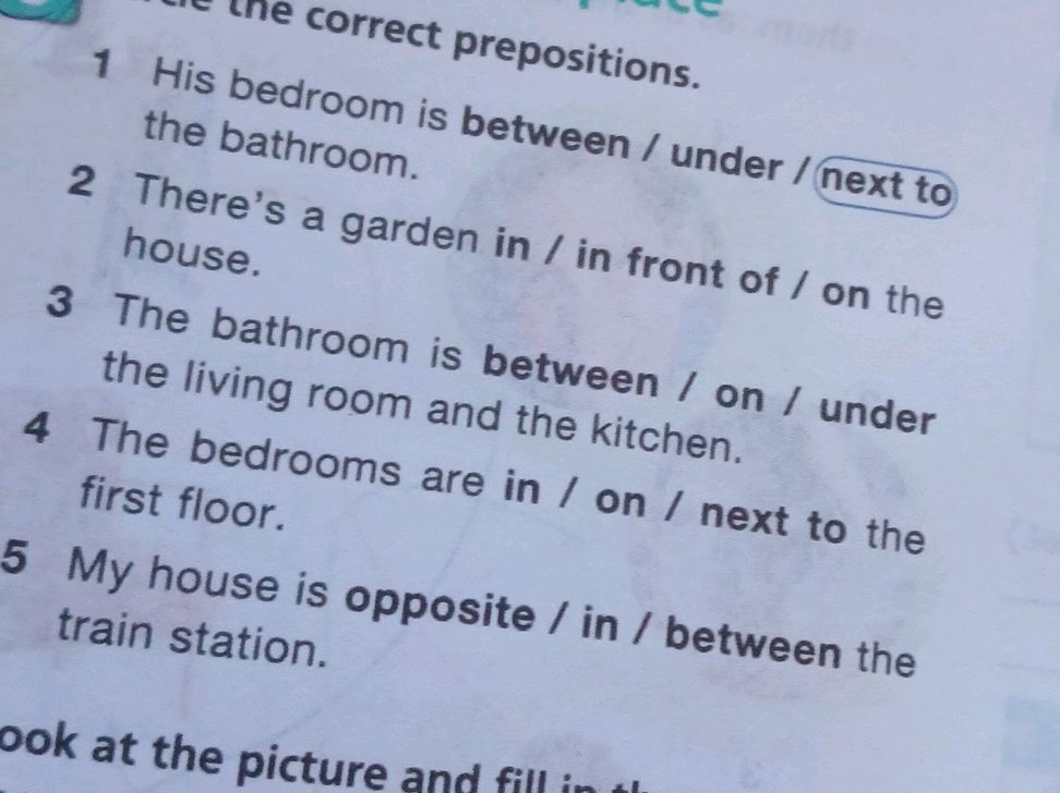 Circle the correct prepositions. 1 His | StudyX