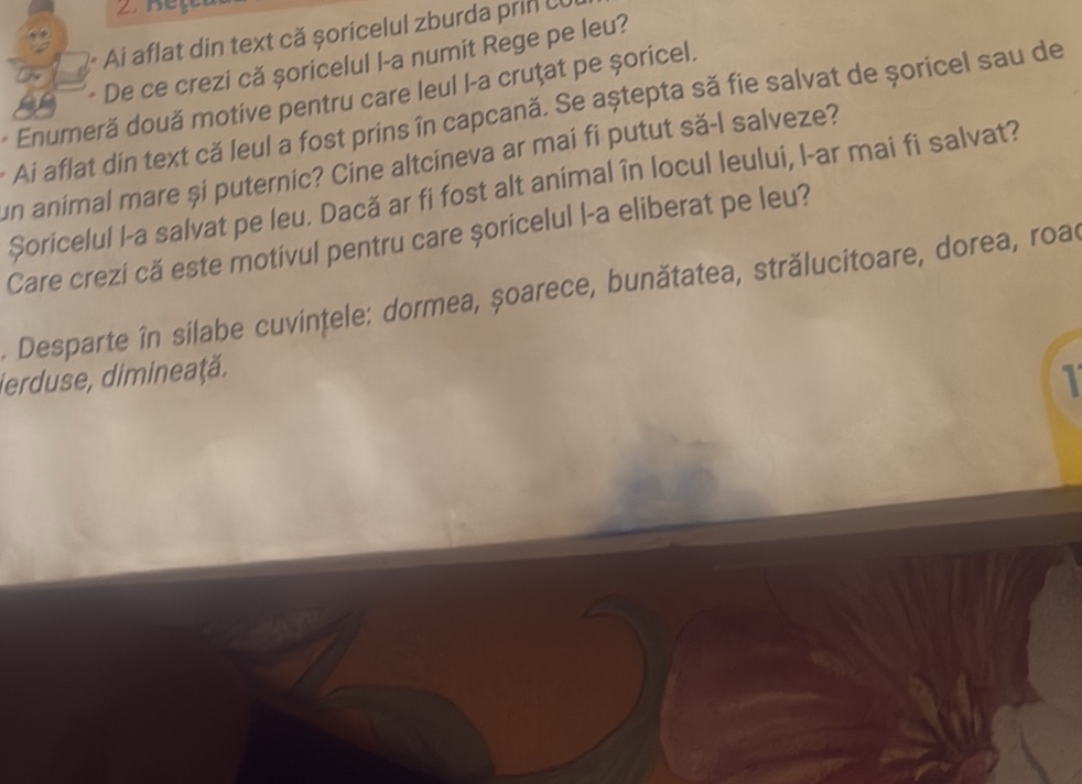 2. Ai aflat din text că șoricelul zburda | StudyX