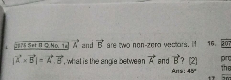 ${A}$ and ${B}$ are two non-zero vectors. If | StudyX