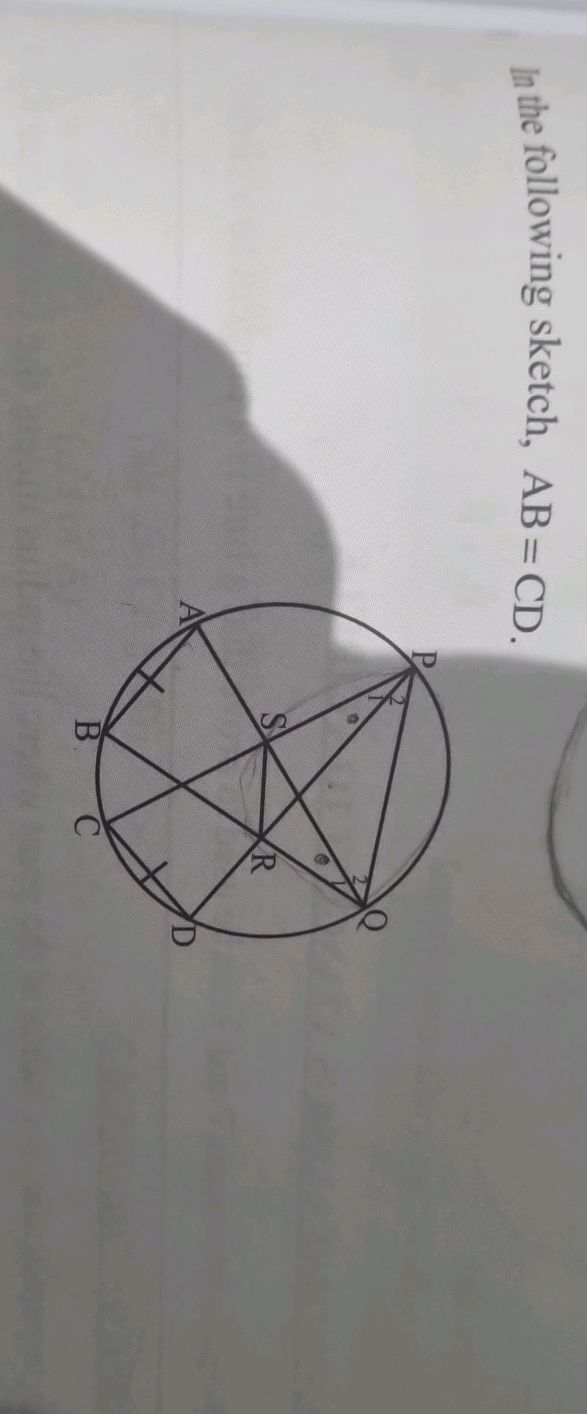 In the following sketch, AB = CD. The image | StudyX