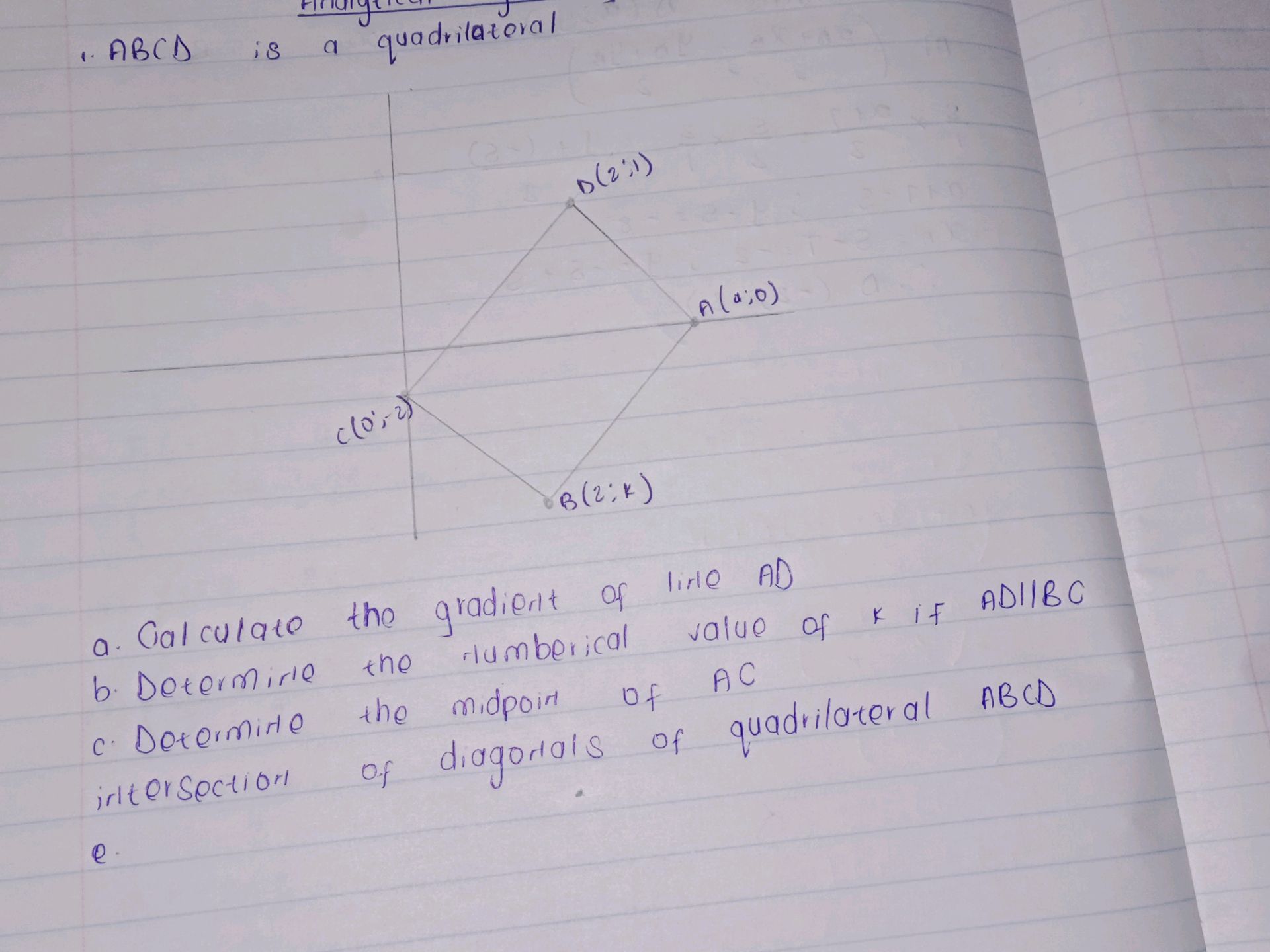 ABCD is a quadrilateral. a. Calculate the | StudyX
