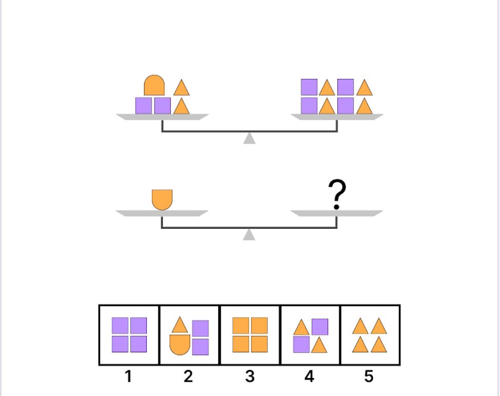 The image shows a balance scale with shapes. | StudyX