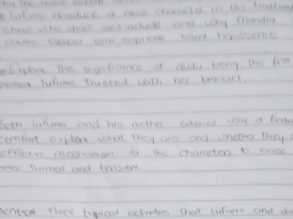 Explain the significance of dudu being the | StudyX