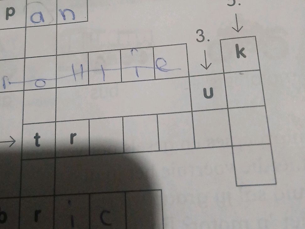 Crossword puzzle with some letters filled | StudyX