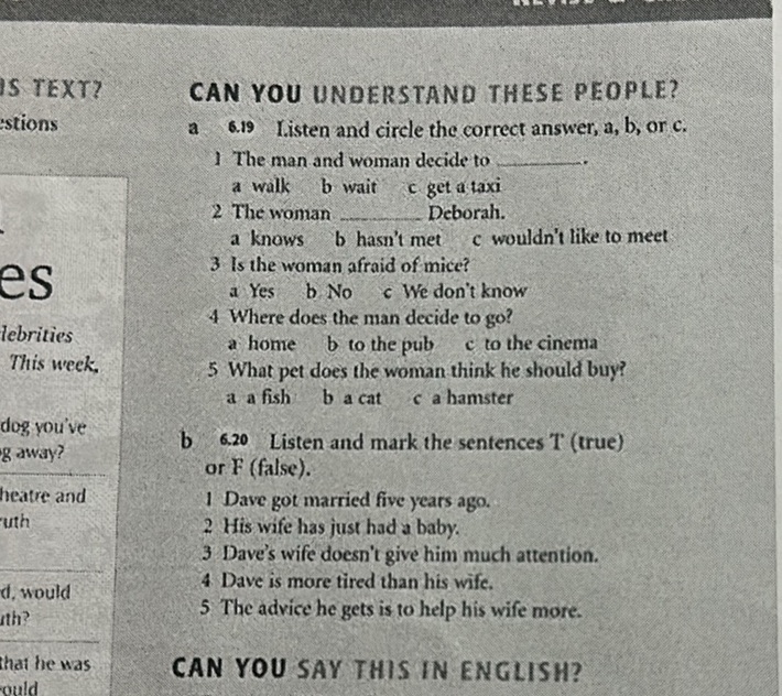 a 6.19 Listen and circle the correct answer, | StudyX