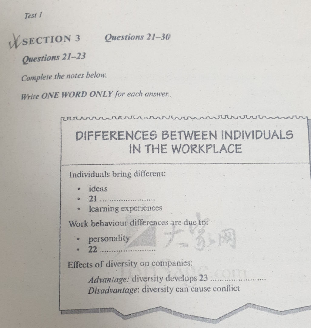 Complete the notes below. Write ONE WORD | StudyX