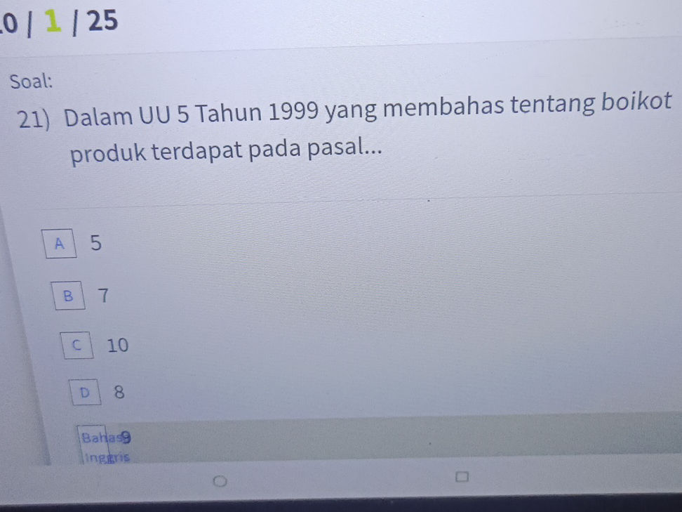 21) Dalam UU 5 Tahun 1999 yang membahas | StudyX