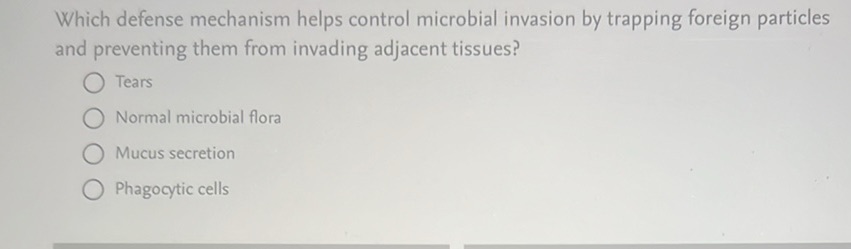 Which defense mechanism helps control | StudyX