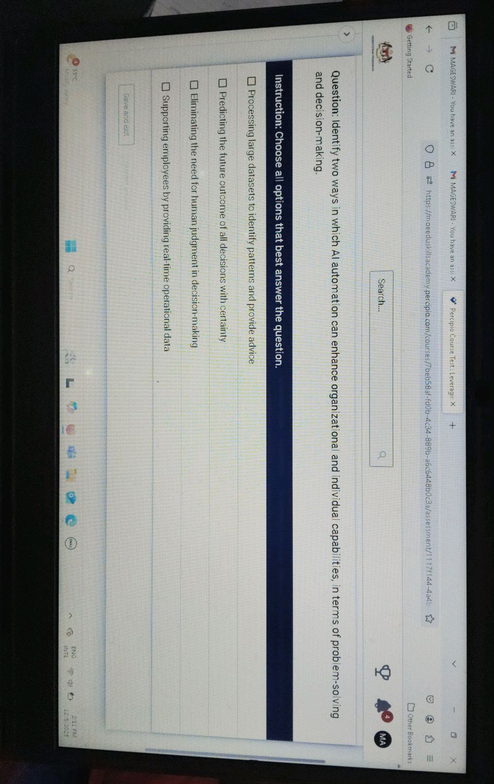 Question: Identify two ways in which AI | StudyX