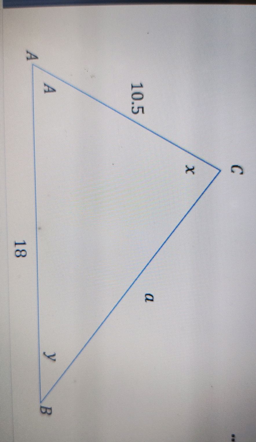A triangle with sides labeled as follows: AB | StudyX