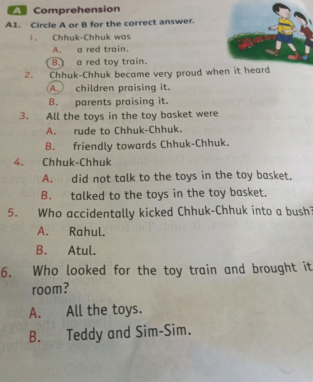 A1. Circle A or B for the correct answer. | StudyX