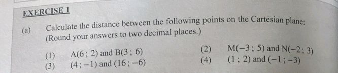 Calculate the distance between the following | StudyX