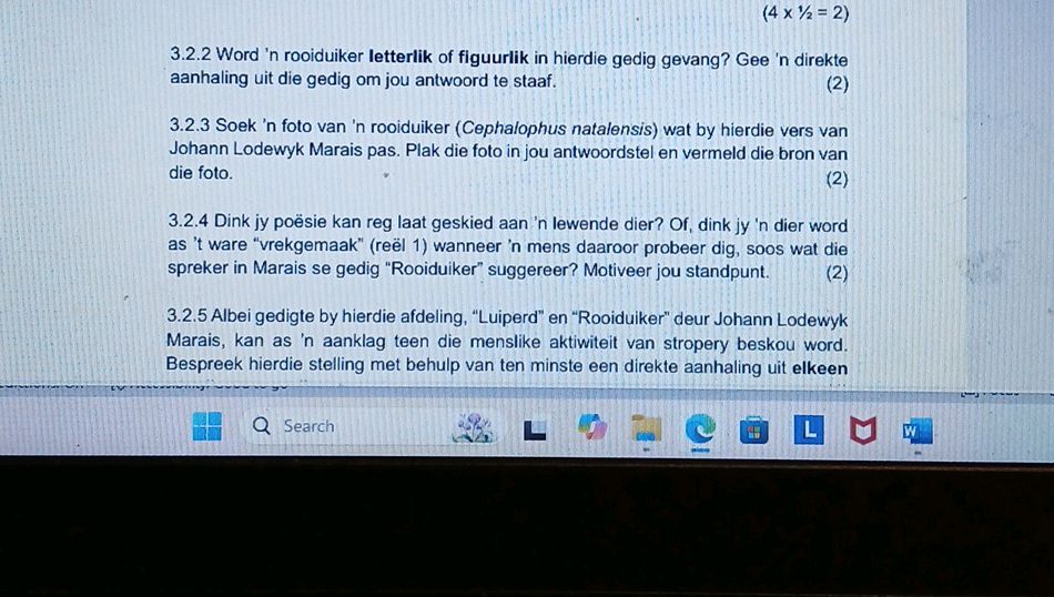 3.2.2 Word 'n rooiduiker letterlik of