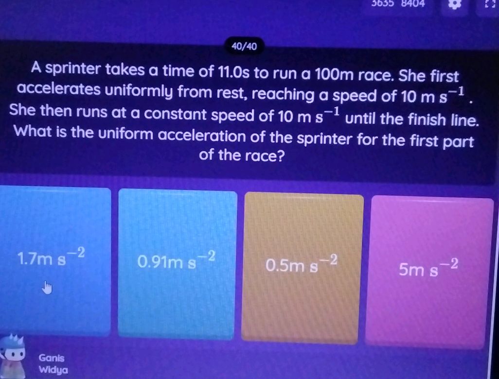 A sprinter takes a time of 11.0s to run a | StudyX