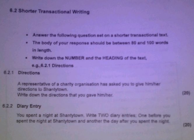 6.2 Shorter Transactional Writing * | StudyX