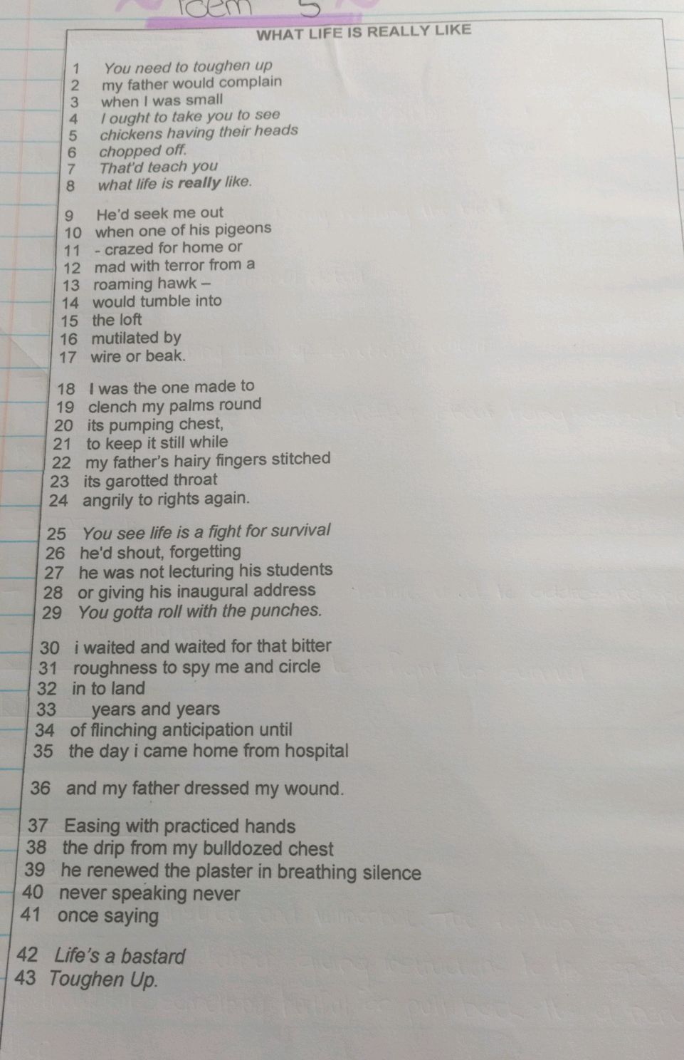 1. How does the first stanza set up the | StudyX