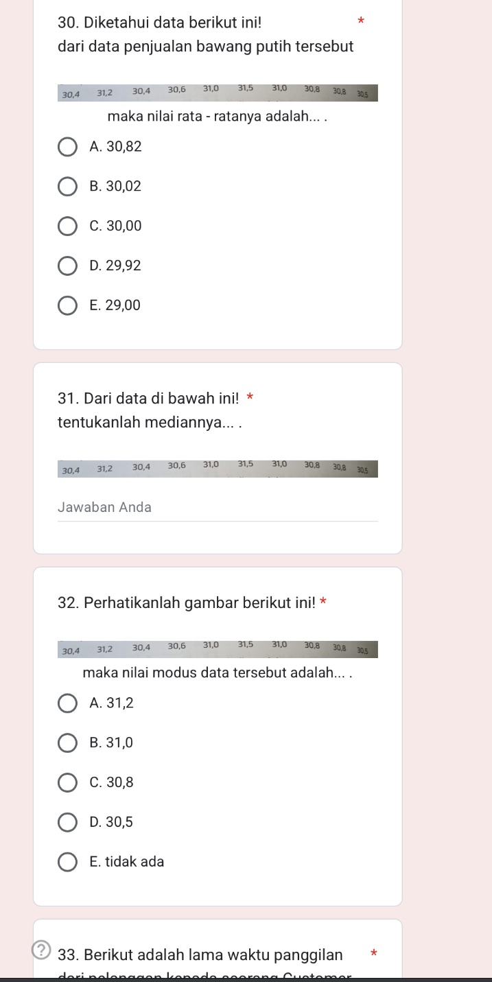 30. Diketahui data berikut ini! dari data | StudyX
