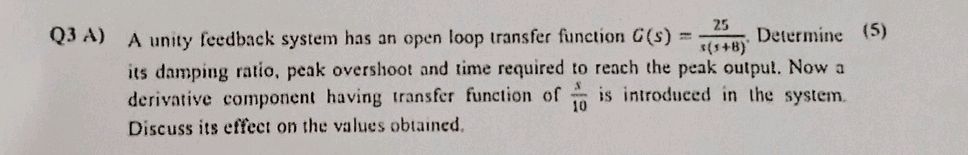 A unity feedback system has an open loop | StudyX