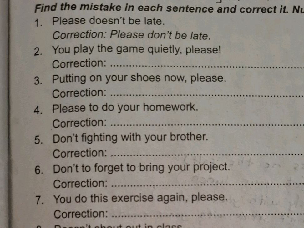 Find the mistake in each sentence and | StudyX