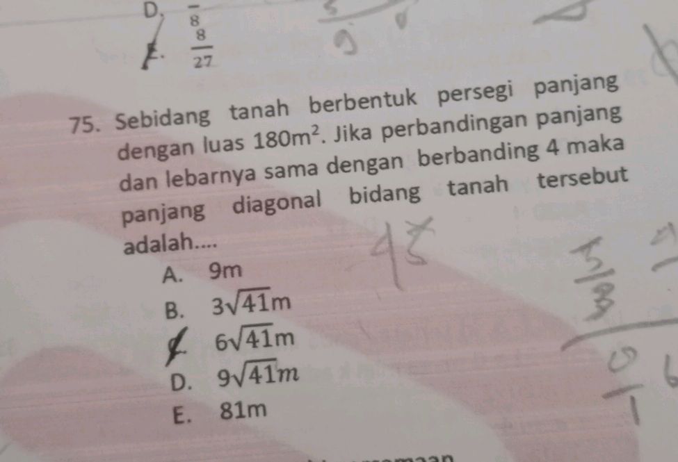 75. Sebidang tanah berbentuk persegi panjang | StudyX