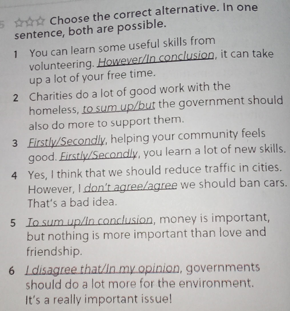 Choose the correct alternative. In one | StudyX