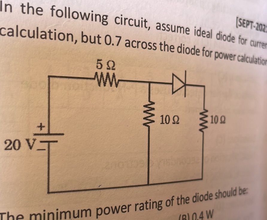 In the following circuit, assume ideal diode | StudyX