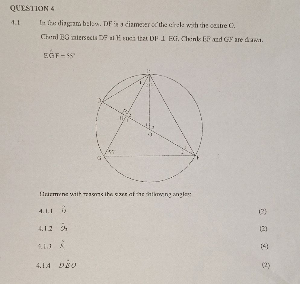 In the diagram below, DF is a diameter of | StudyX