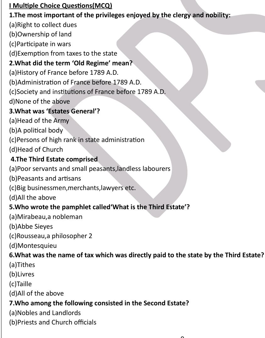 I Multiple Choice Questions (MCQ) 1. The | StudyX