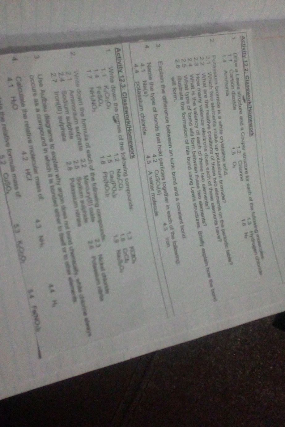 Activity 12.2. Classwork/Homework Draw a | StudyX