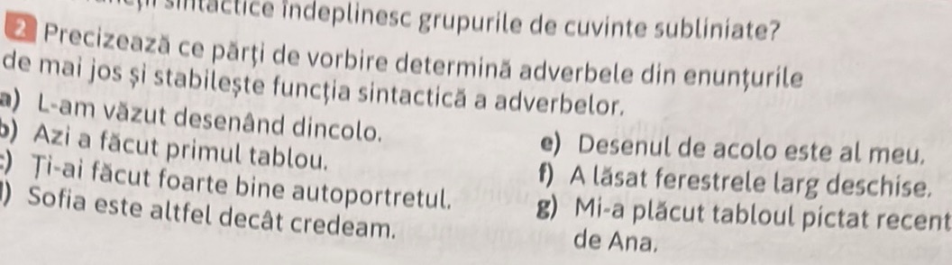 2 Precizează ce părți de vorbire determină | StudyX
