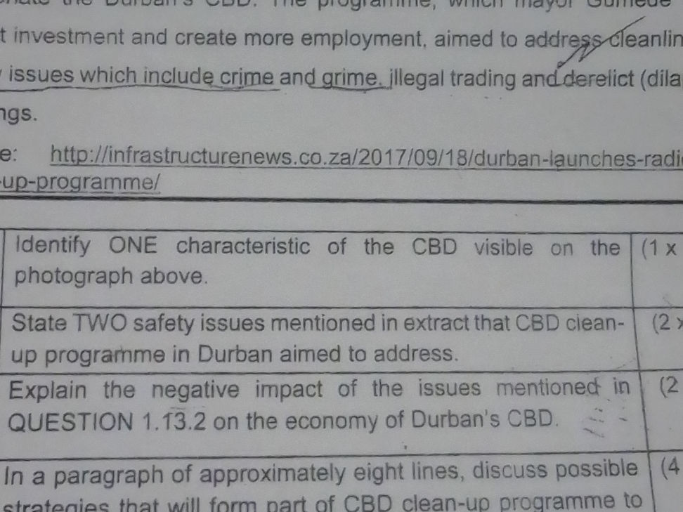 Identify ONE characteristic of the CBD | StudyX