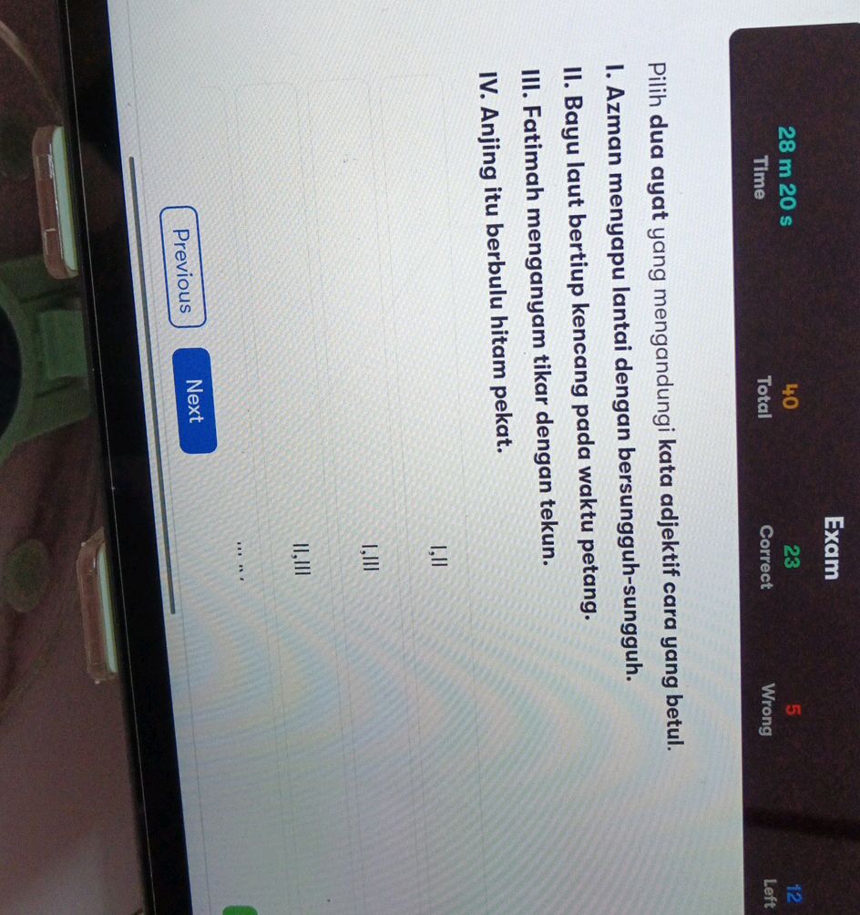 Pilih dua ayat yang mengandungi kata | StudyX