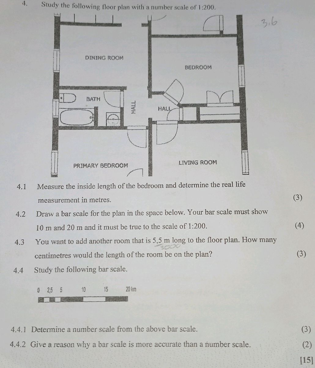 4. Study the following floor plan with a | StudyX
