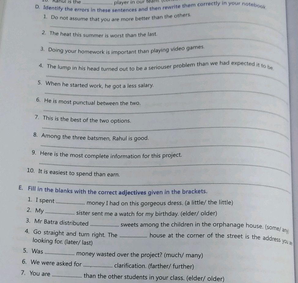 D. Identify the errors in these sentences | StudyX