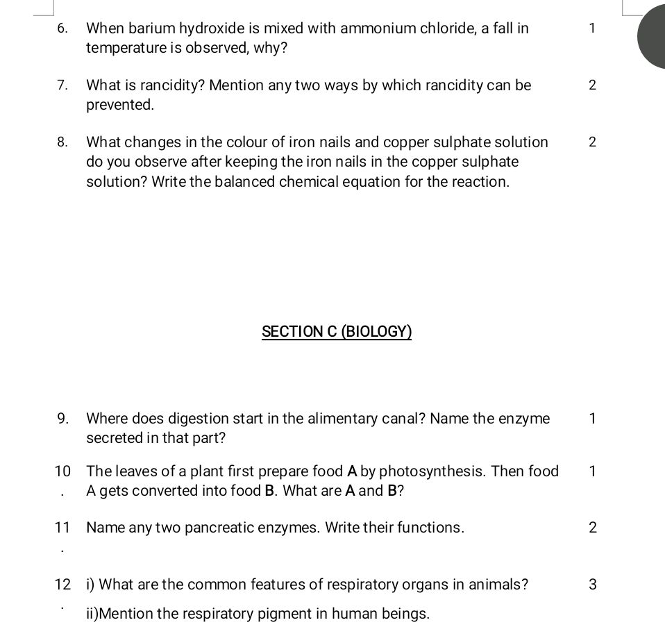 6. When barium hydroxide is mixed with | StudyX