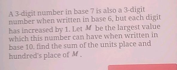 A 3-digit number in base 7 is also a 3-digit | StudyX