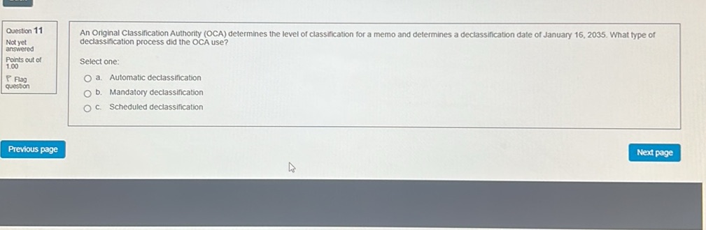 An Original Classification Authority (OCA) | StudyX
