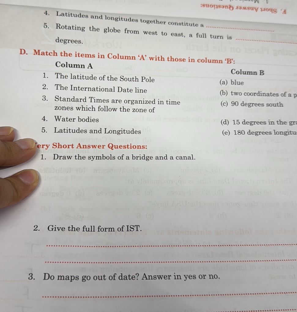 D. Match the items in Column 'A' with those | StudyX