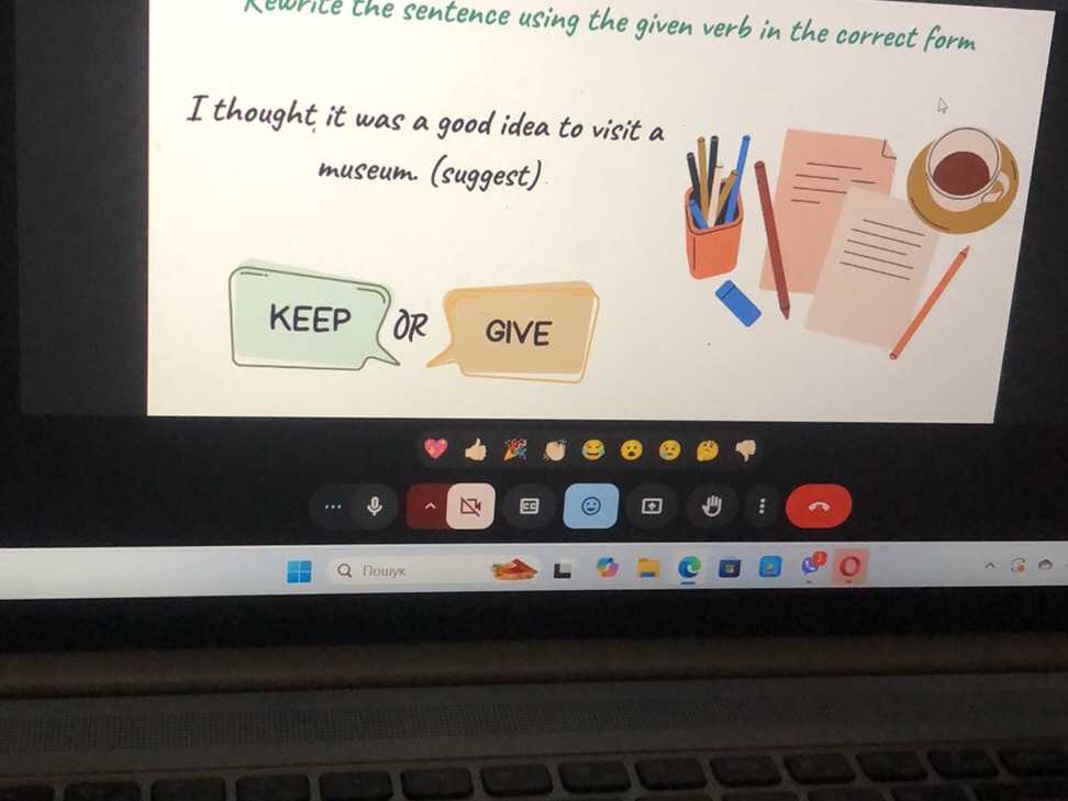 Rewrite the sentence using the given verb in | StudyX